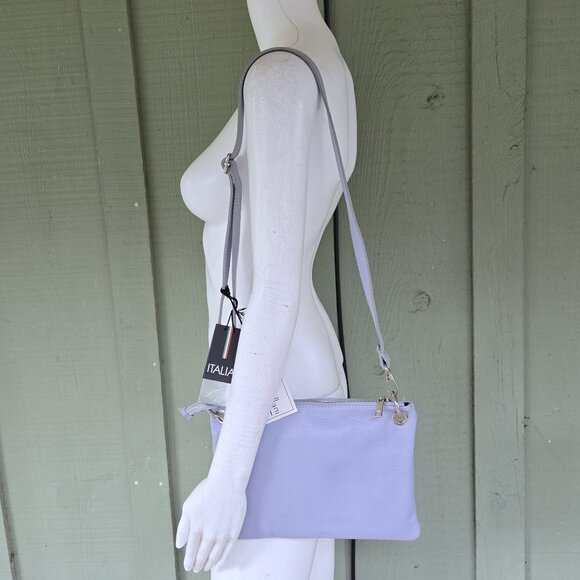 Viola Castellani. | Bags | Nwt Viola Castellani Italy Pale Blue Leather ...